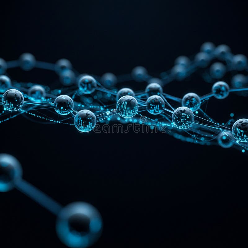 Spheres Interconnected by Thin Lines, Forming an Abstract Network on a ...