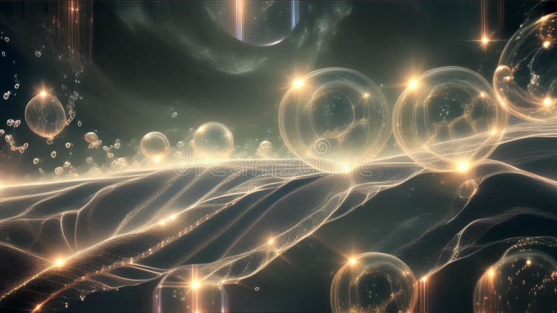 Two Energy Spheres Emitting Light in Space, Glowing Spheres of Energy ...