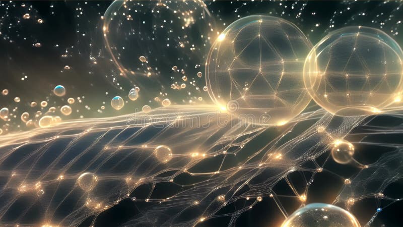 Spheres of Light and Energy Network Stock Footage - Video of structure ...