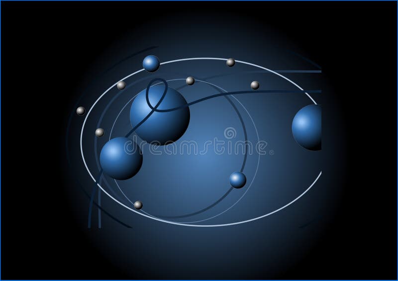 Spheres and Lines Illustrating Atomic Structure on a Dark Background ...