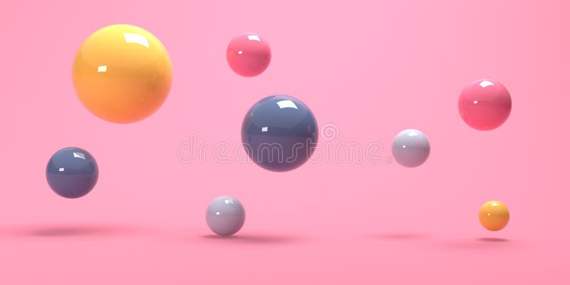 3D Render Design of Different Size of Spheres Stock Illustration ...