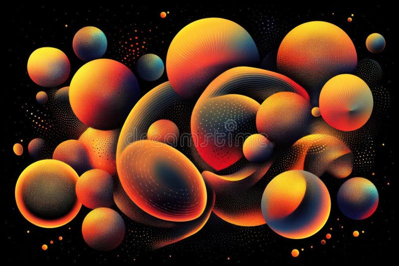 Spheres Shine and Intertwine Creating an Abstract Composition with ...