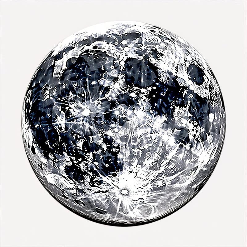 Mysterious Glass Sphere Reflecting Full Moon S Gentle Glow Stock ...