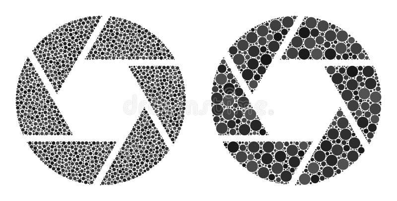 Spheric Dot Shutter Icon Mosaic Stock Vector - Illustration of dotted ...