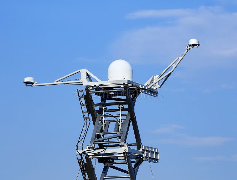 Spherical Antenna an the Metallic Platform Stock Image - Image of ...