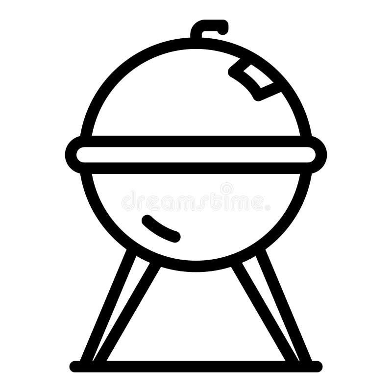 Spherical Barbecue Icon, Outline Style Stock Vector - Illustration of ...