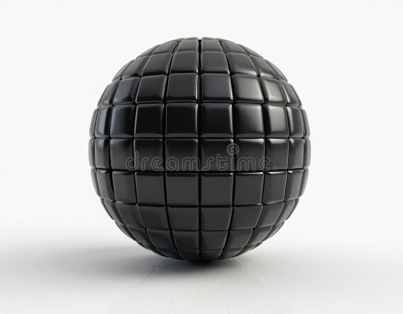 Spherical Black Cube Structure, AI-generated Stock Illustration ...