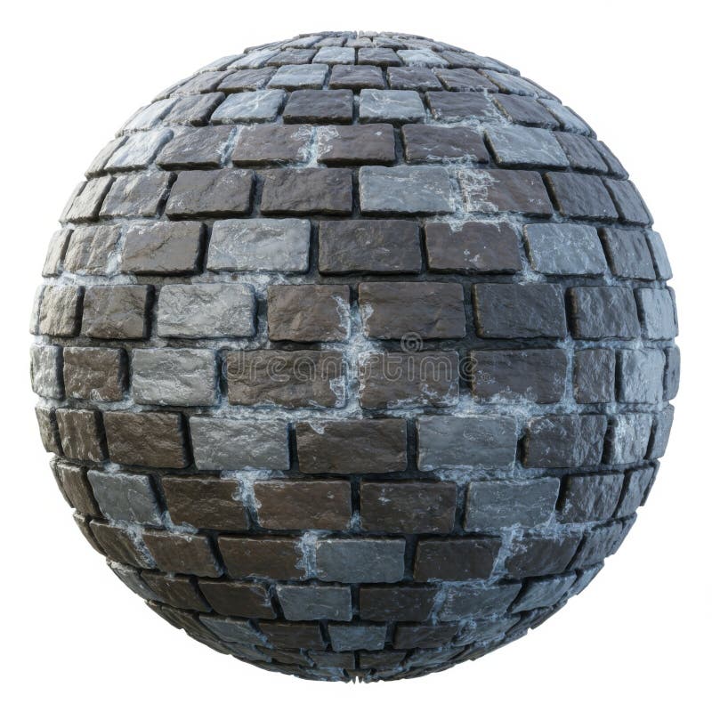 Spherical Brick Pavement Texture with Snow Stock Illustration ...