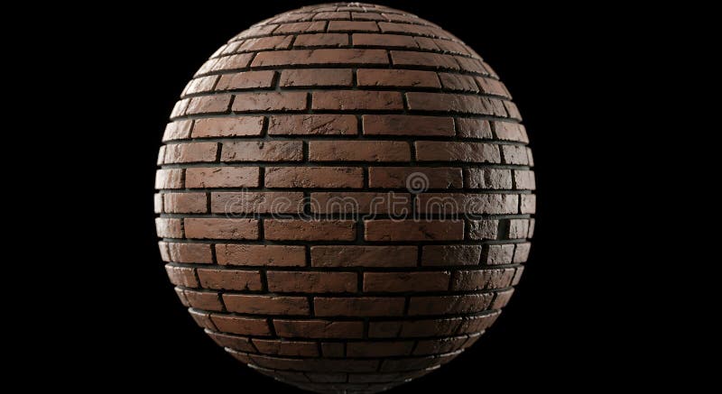 Spherical Brick Texture: a 3D Render of a Red Brick Wall Stock ...