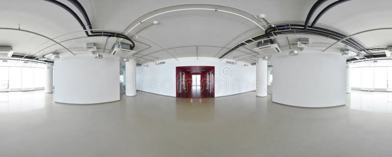 Spherical 360 Degrees Panorama Projection, Interior Empty Room in ...