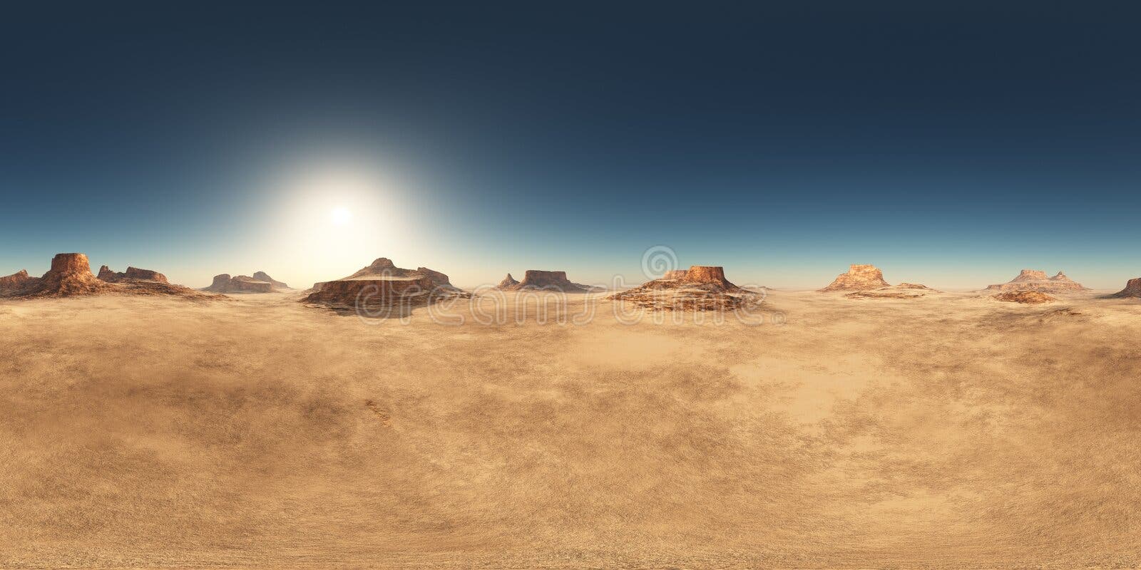 Panorama of Desert Landscape Sunset, Environment HDRI Map ...