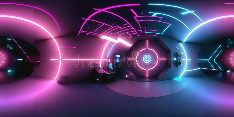 Spherical 360 Degrees, Seamless Panorama of Futuristic Sci-fi ...