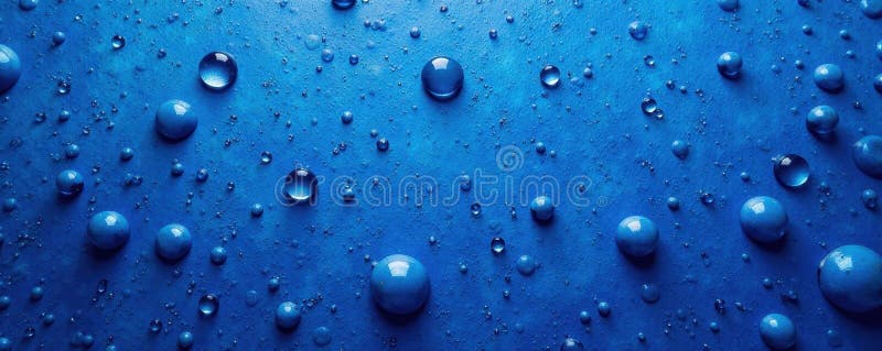 Spherical Droplets, Uneven Surface, Cobalt Blue Canvas, Element, Glossy ...