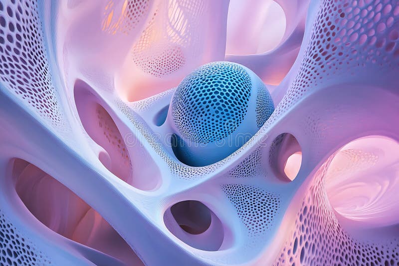 Spherical Element in a Swirling Abstract Form, with Perforated Surface ...