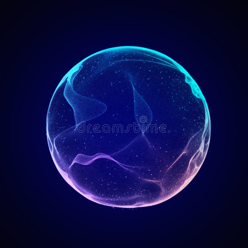 Spherical Equalizer for Music. Round Sound Wave of Particles. Musical ...