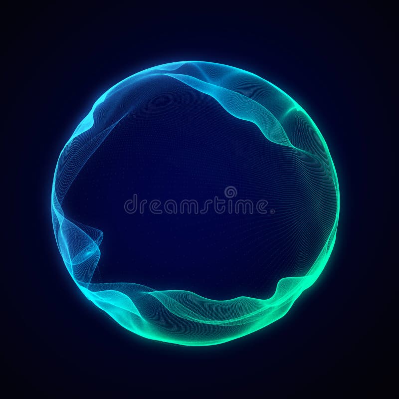 Spherical Equalizer for Music. Round Sound Wave of Particles. Musical ...