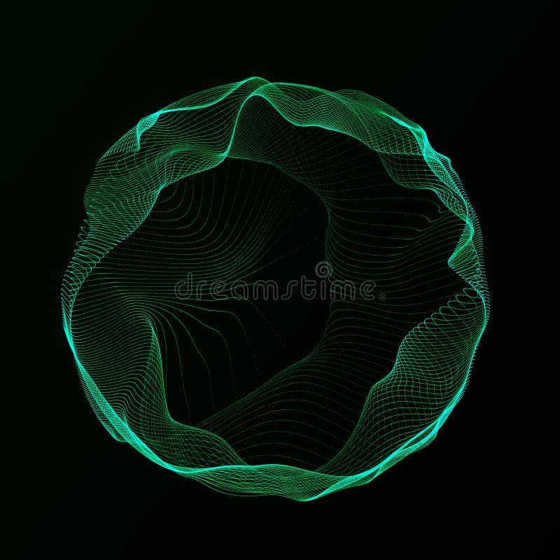 Spherical Equalizer for Music. Round Sound Wave of Particles. Musical ...