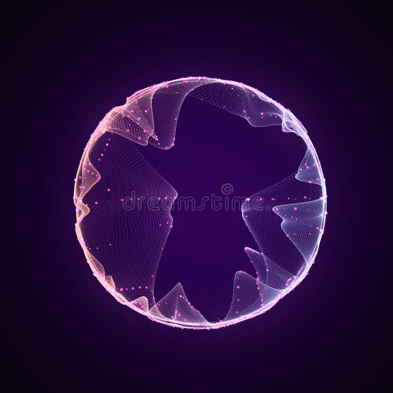 Spherical Equalizer for Music. Round Sound Wave of Particles. Musical ...