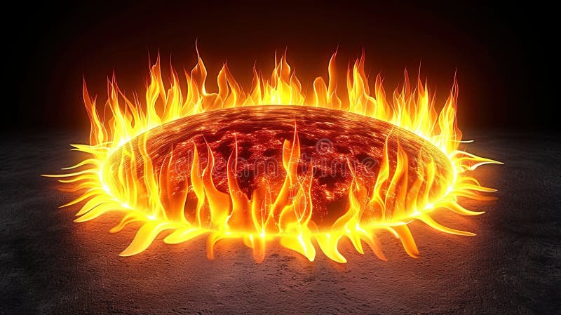 Spherical Fireball Commands Attention with Its Power Stock Image ...