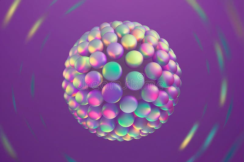 A Spherical Formation Composed of Multicolored, Reflective Orbs. Stock ...