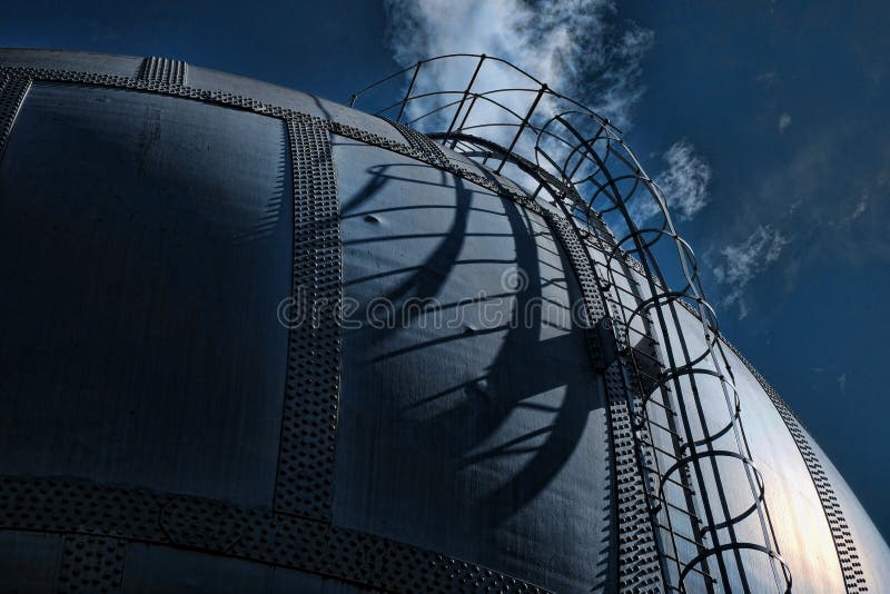 Spherical gas jar stock image. Image of outdoors, blue - 95336431