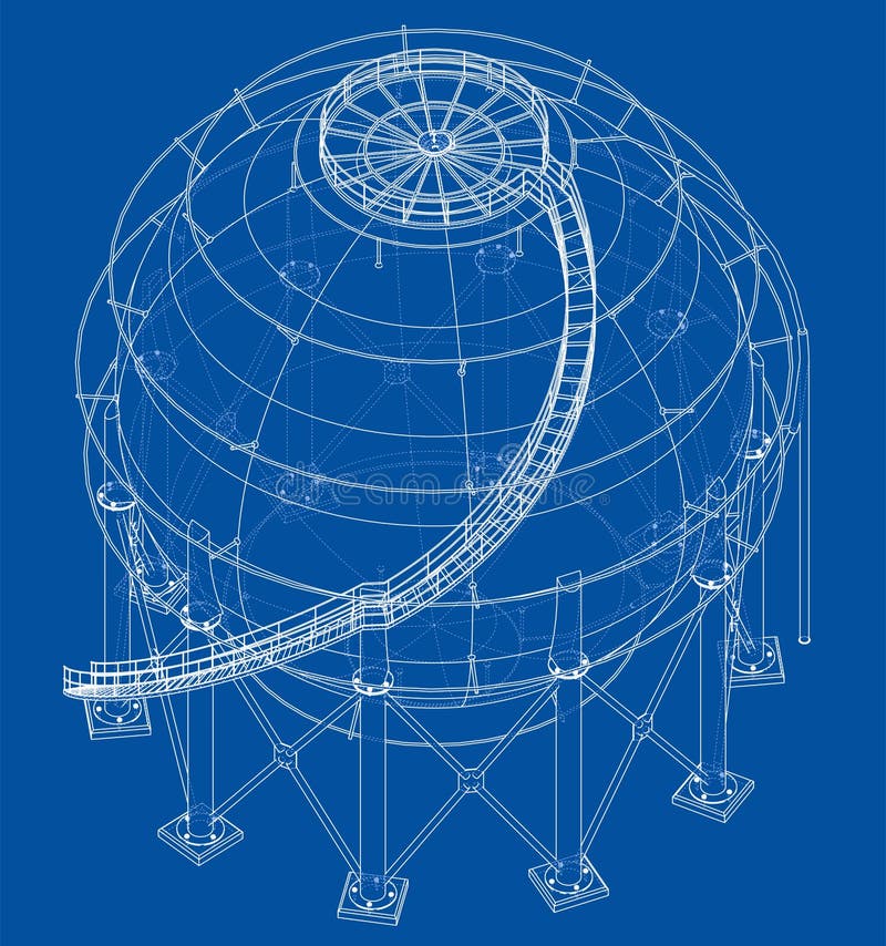 Spherical Gas Tank Outline. Vector Stock Vector - Illustration of ...