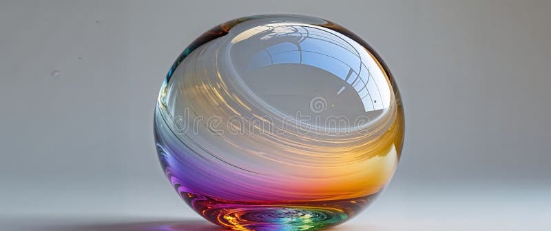 Spherical Glass Art Piece with Color Gradient. Stock Image - Image of ...