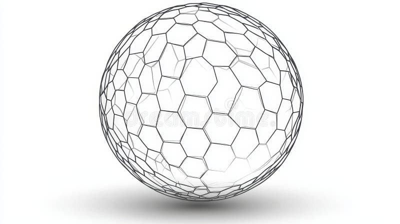 Spherical Hexagon Mesh Abstract Geometric Design Hexagonal Pattern Spherical Structure Network ...