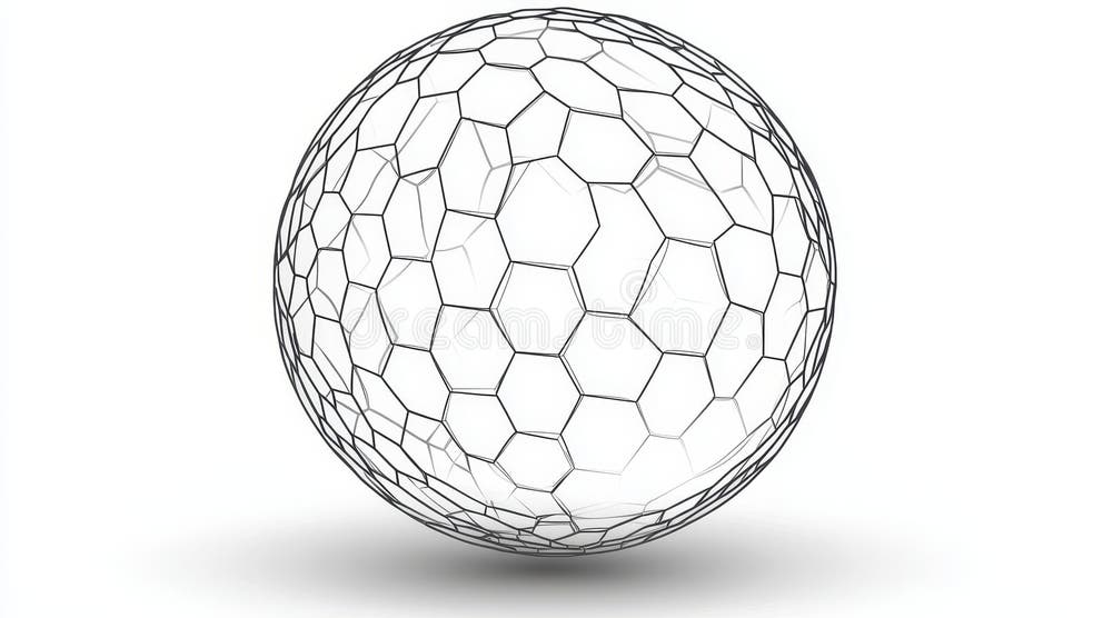 Spherical Hexagon Mesh Abstract Geometric Design Hexagonal Pattern Spherical Structure Network ...