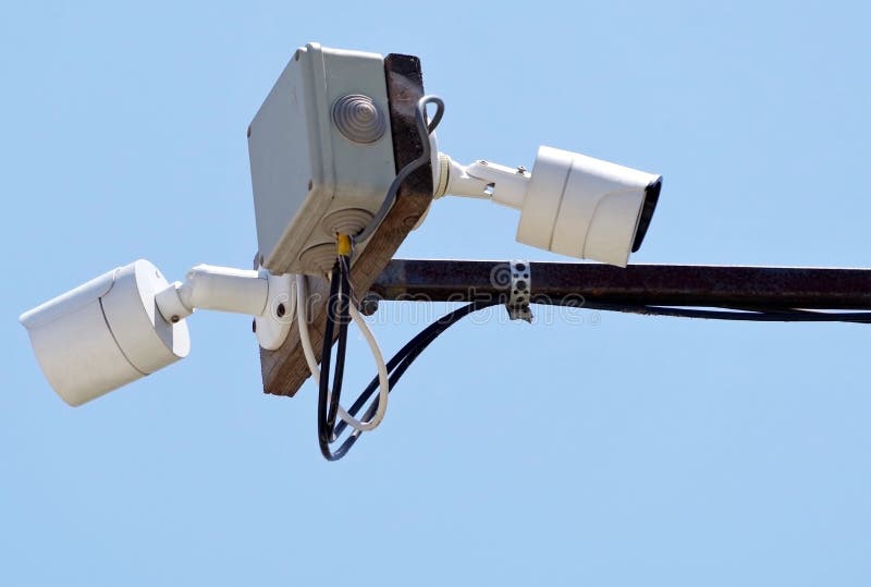 IP Security Camera and Led Street Lantern Stock Photo - Image of ...