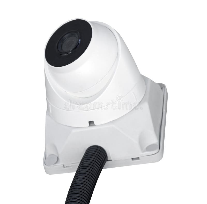 Spherical IP Security Camera on White Stock Photo - Image of security ...