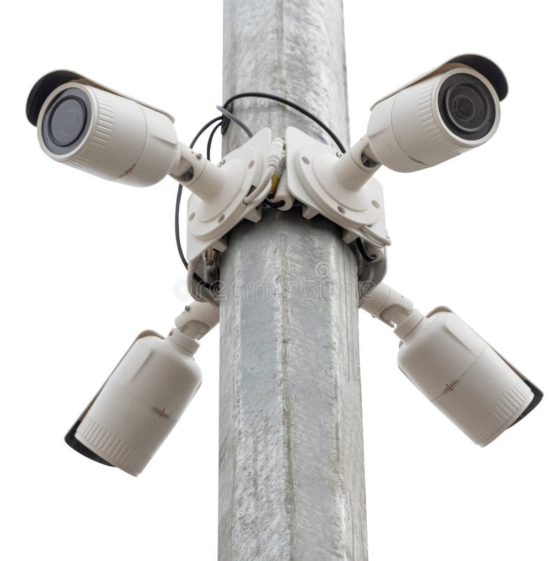 IP Security Camera and Led Street Lantern Stock Photo - Image of street ...