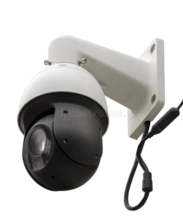 Spherical IP Security Camera on White Stock Photo - Image of security ...