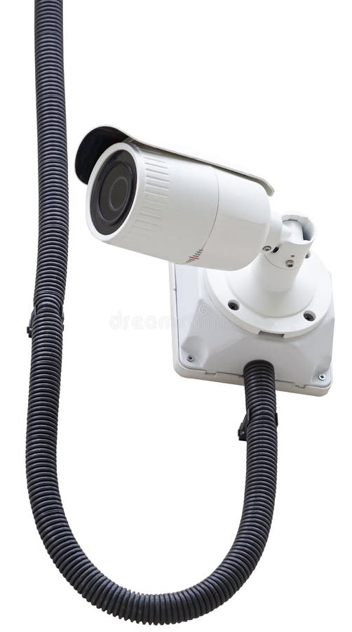 Spherical IP Security Camera on White Stock Image - Image of alarm ...