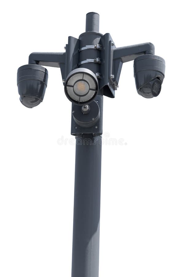 Spherical IP Security Cameras on White Stock Image - Image of video ...