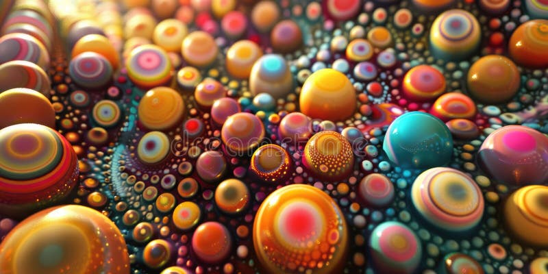 Spherical Iridescent Objects of Various Sizes with a Shiny Surface and ...