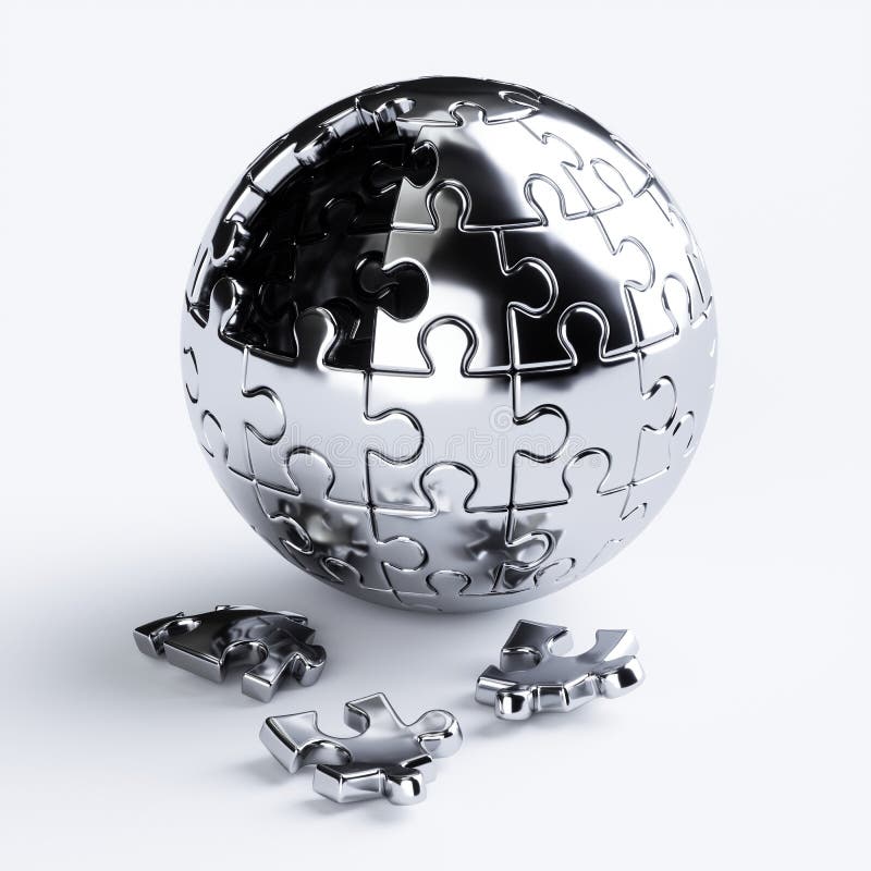 Spherical Jigsaw Puzzle Sphere Stock Illustration - Illustration of ...