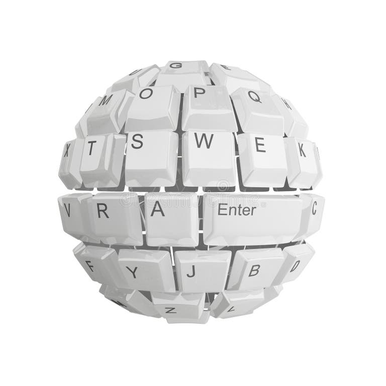 Spherical keyboard stock illustration. Illustration of sphere - 25415327