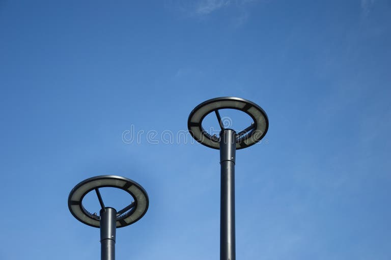 Spherical Lighting Uses a Solar Cell System Stock Image - Image of blue ...