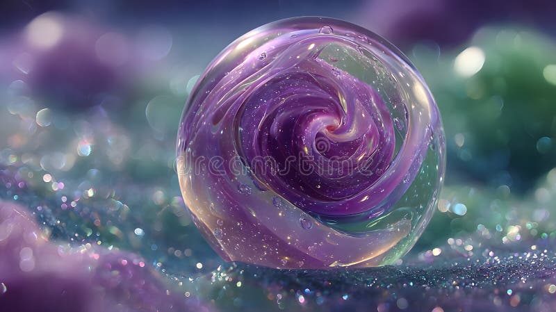 Spherical Lilac and Emerald Swirling Aether Vortex Stock Illustration ...