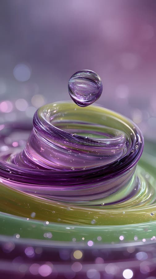 Spherical Lilac and Emerald Swirling Aether Vortex Stock Illustration ...