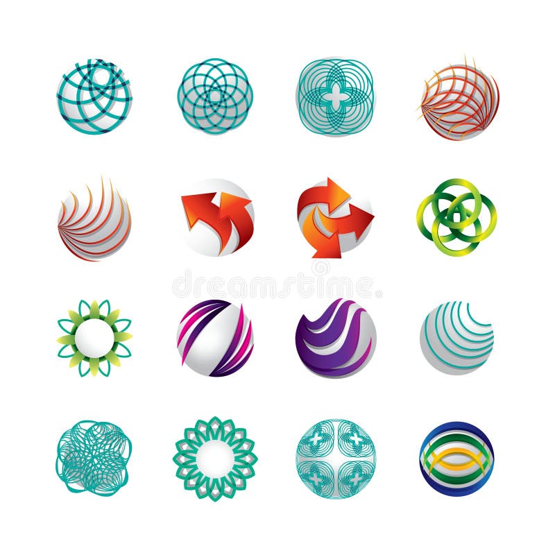 Spherical Logo Design Concept. Vector Illustration Decorative Design ...
