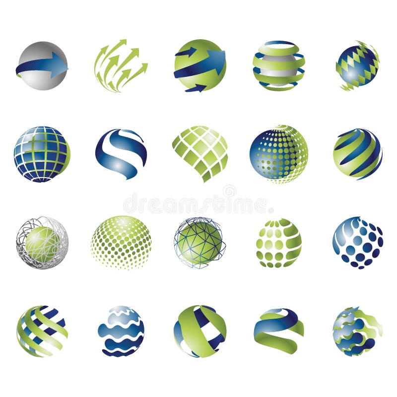 Spherical Logo Element Design. Stock Vector - Illustration of circle ...