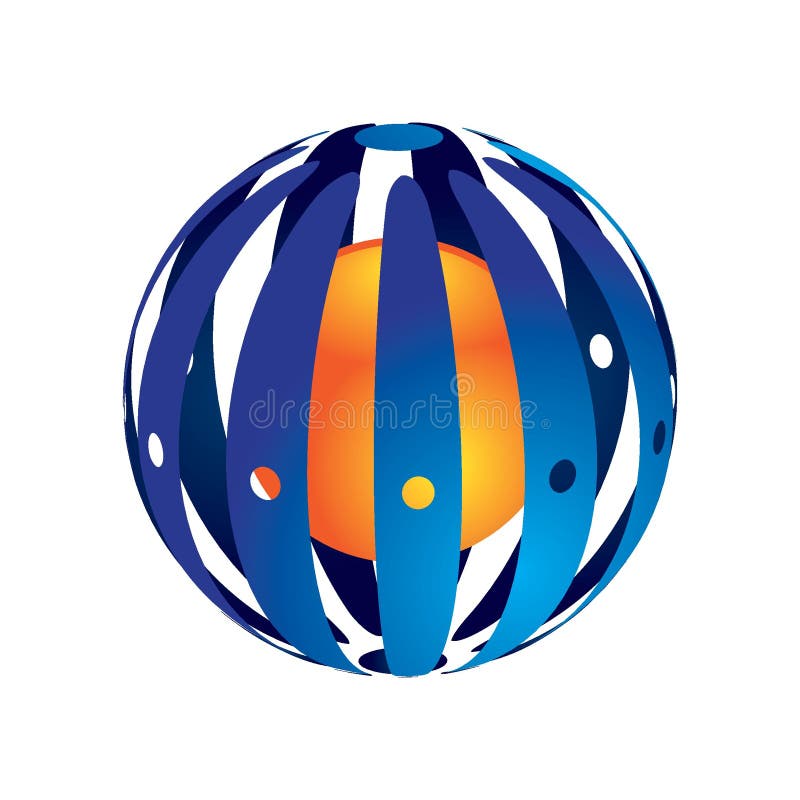 Spherical Logo Element Design. Vector Illustration Decorative Design ...