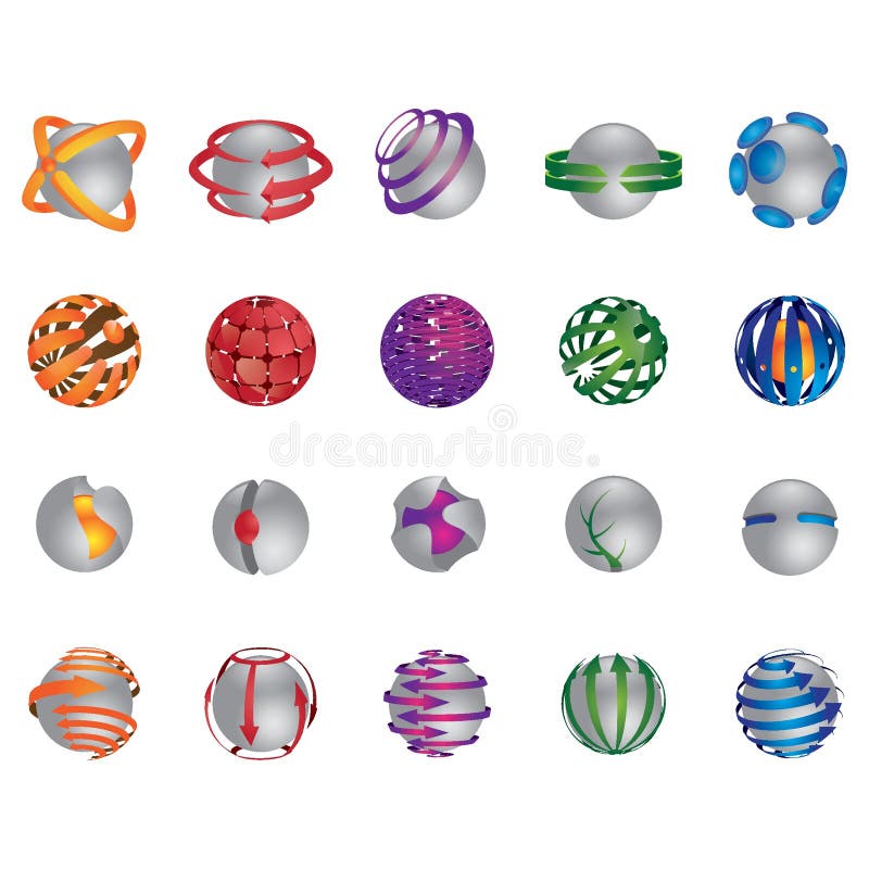 Spherical Logo Element Design. Vector Illustration Decorative Design ...