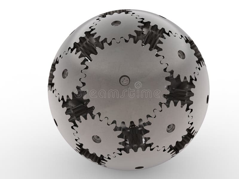 Spherical Mechanical Mechanism Stock Illustration - Illustration of ...