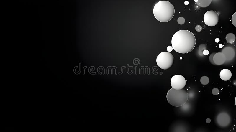 Spherical Molecules are Depicted Against a Dark Background, Connected ...