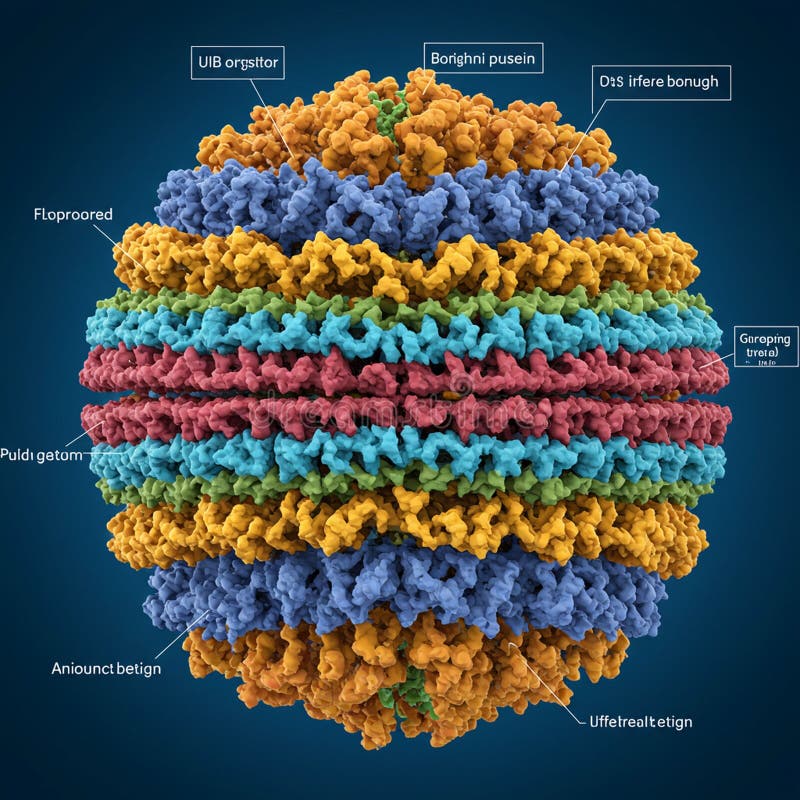 Layered Protein Like Formations Stock Illustrations – 2 Layered Protein ...