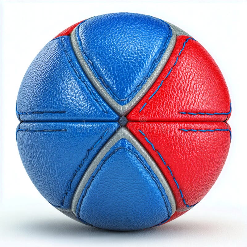 A Spherical Object with Red and Blue Panels on a White Space Stock ...