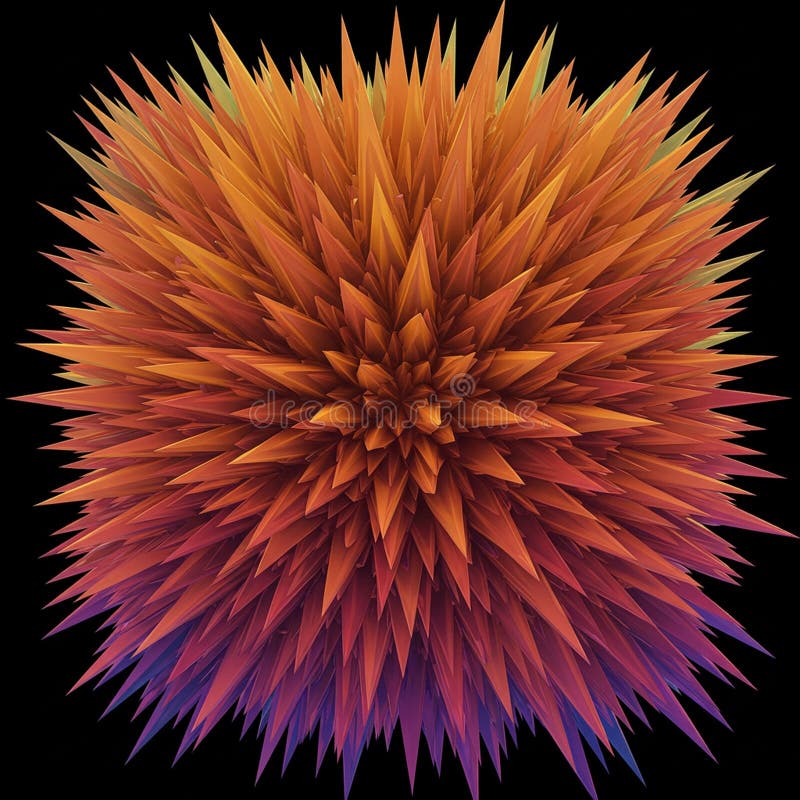 A Spherical Object Composed of Sharp, Elongated Spikes in Shades of ...